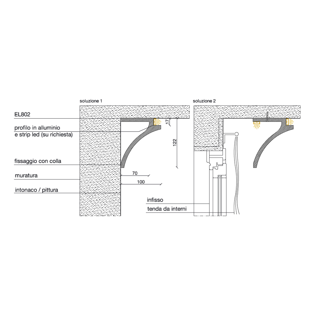 Eleni Lighting EL802 Large Curved LED Linear Profile Cornice ...
