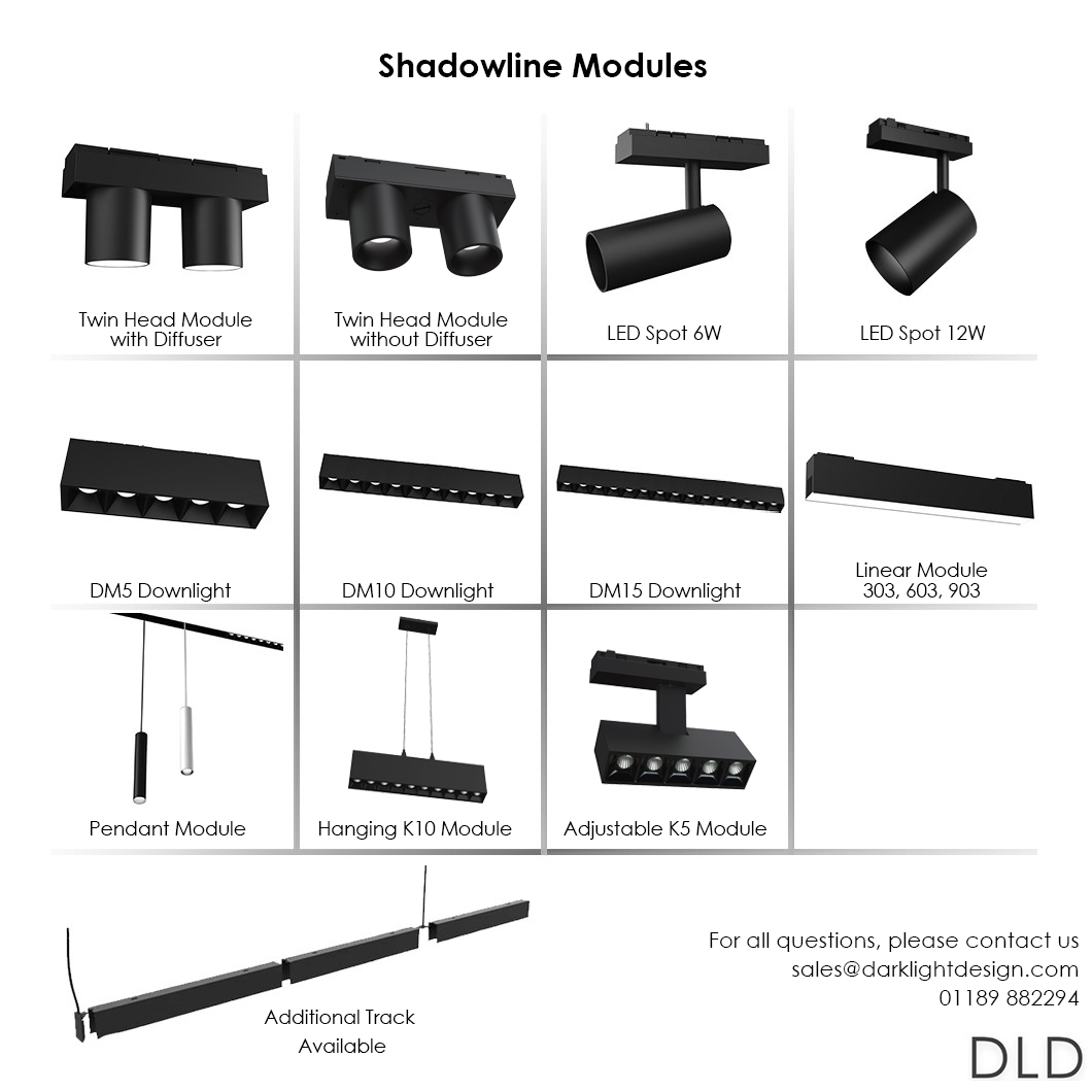 DLD Shadowline LED Modular Track System Components | Darklight Design ...