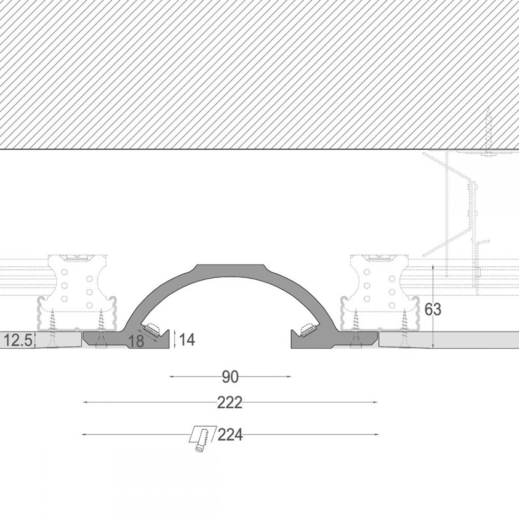 Nama Arc 01 Plaster In Linear LED Profile | Darklight Design | Lighting ...