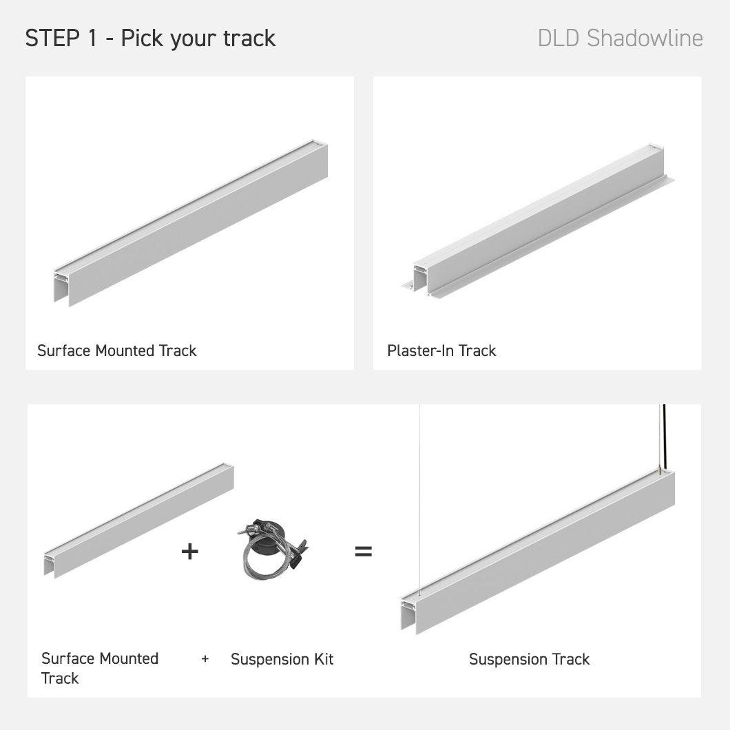 DLD Shadowline LED Modular Track System Components | Darklight Design ...